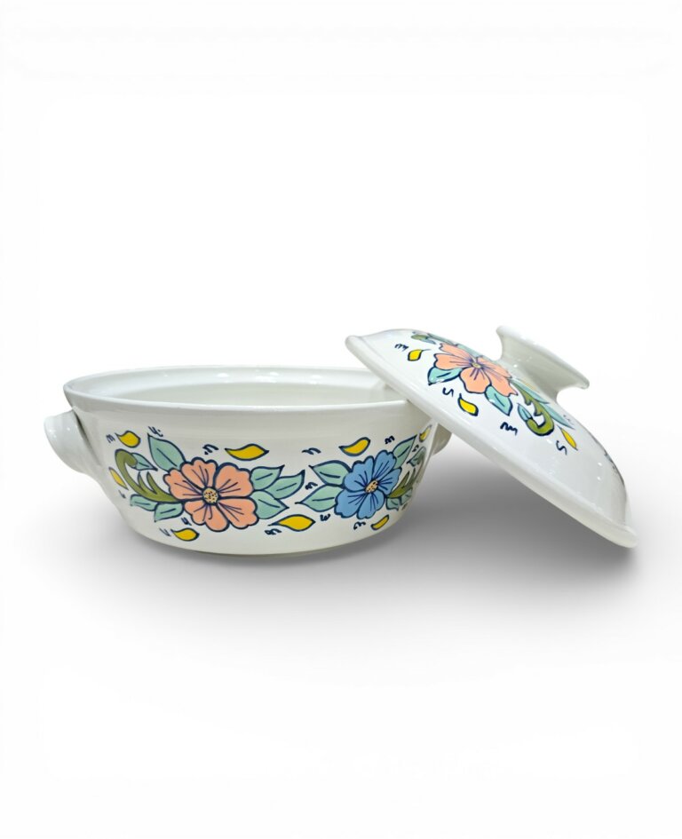 Soupière Tanjra Flowers Pastel – Poterie Tunisienne | Lartisan By Kerkeni