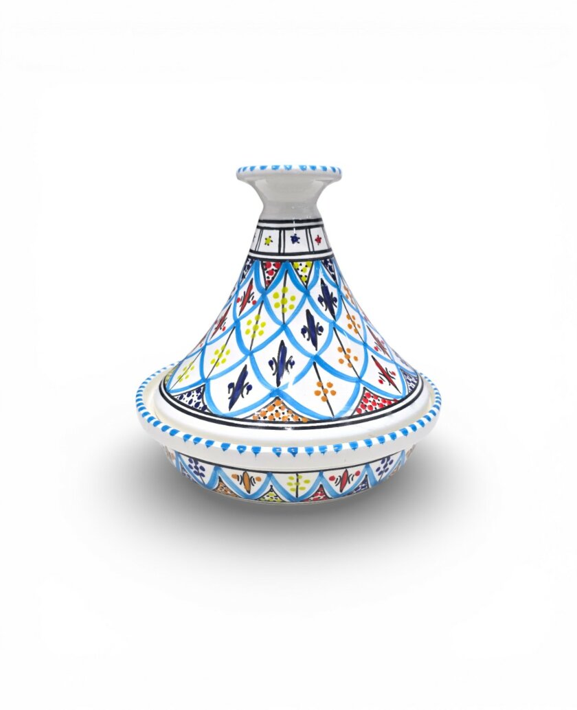 Tajine Marocain Arabesque Turquoise – Poterie Tunisienne | Lartisan By ...